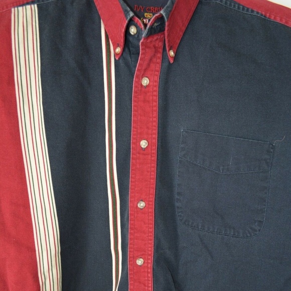 Ivy Crew | Shirts | Ivy Crew Long Sleeve Red White Blue Size L | Poshmark